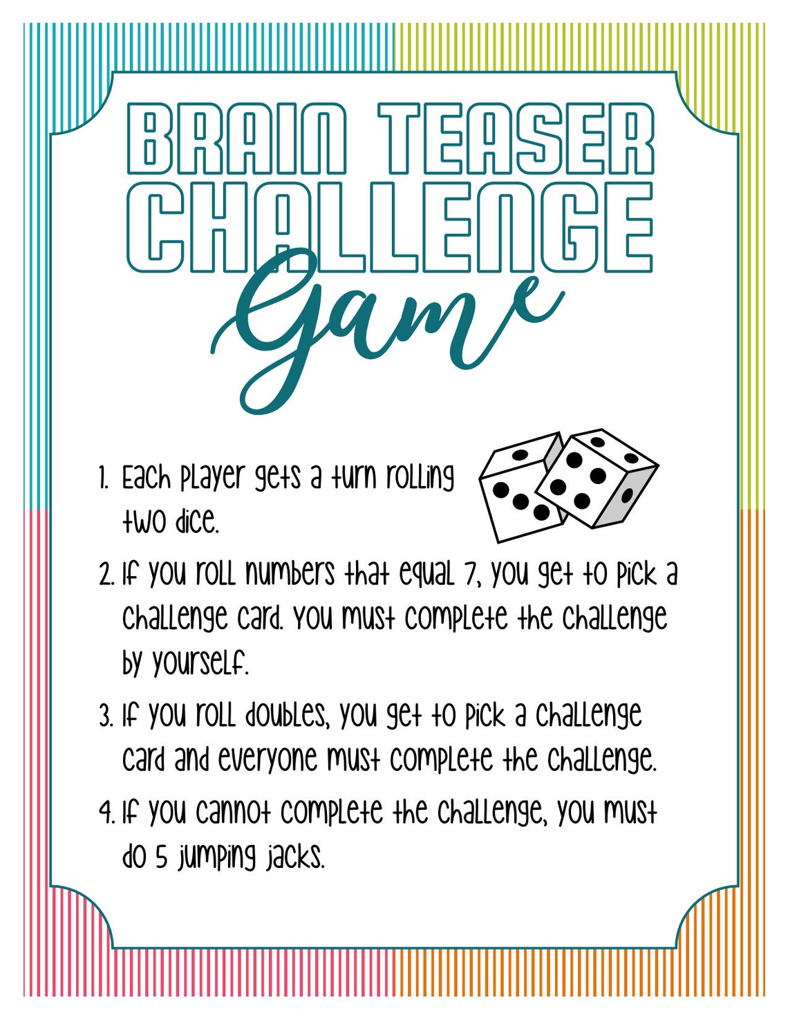 Primary Goals Activity - Brain Teaser Challenges, Brainstorming and ...