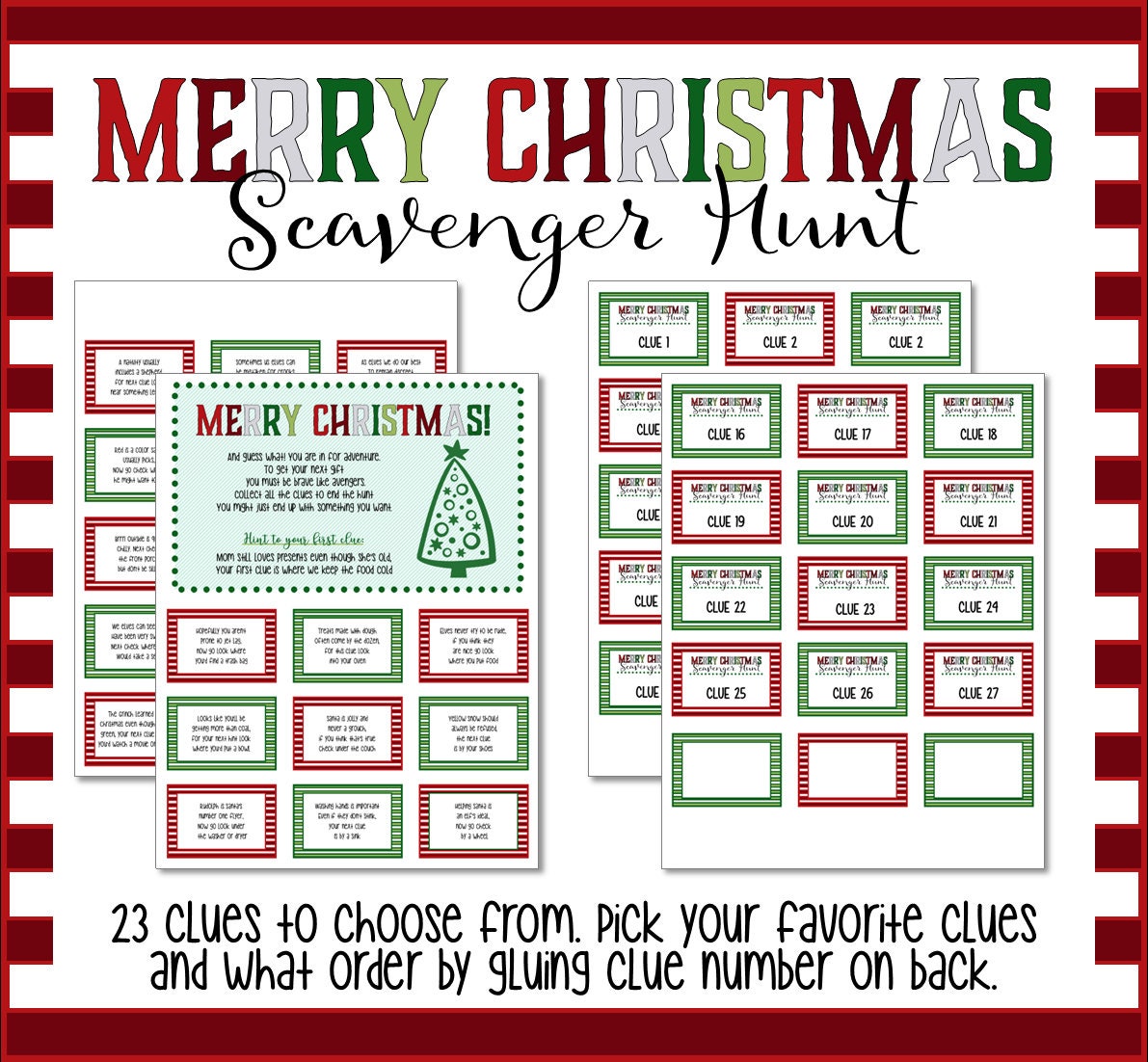 Christmas Present Scavenger Hunt - Big Present or Trip Reveal- Instant ...
