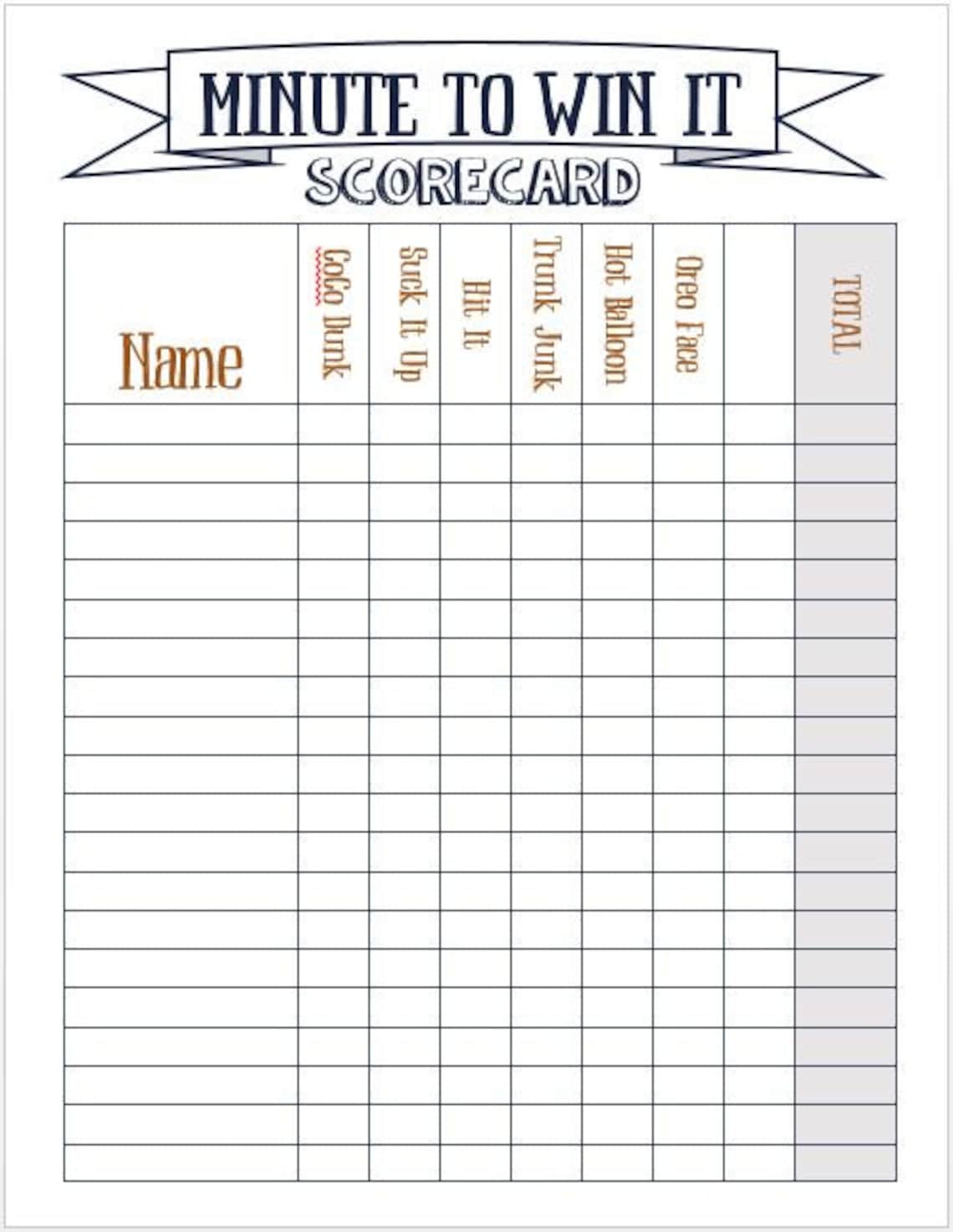 Thanksgiving Minute to Win It Family or Group Game Kid Friendly and Fun ...