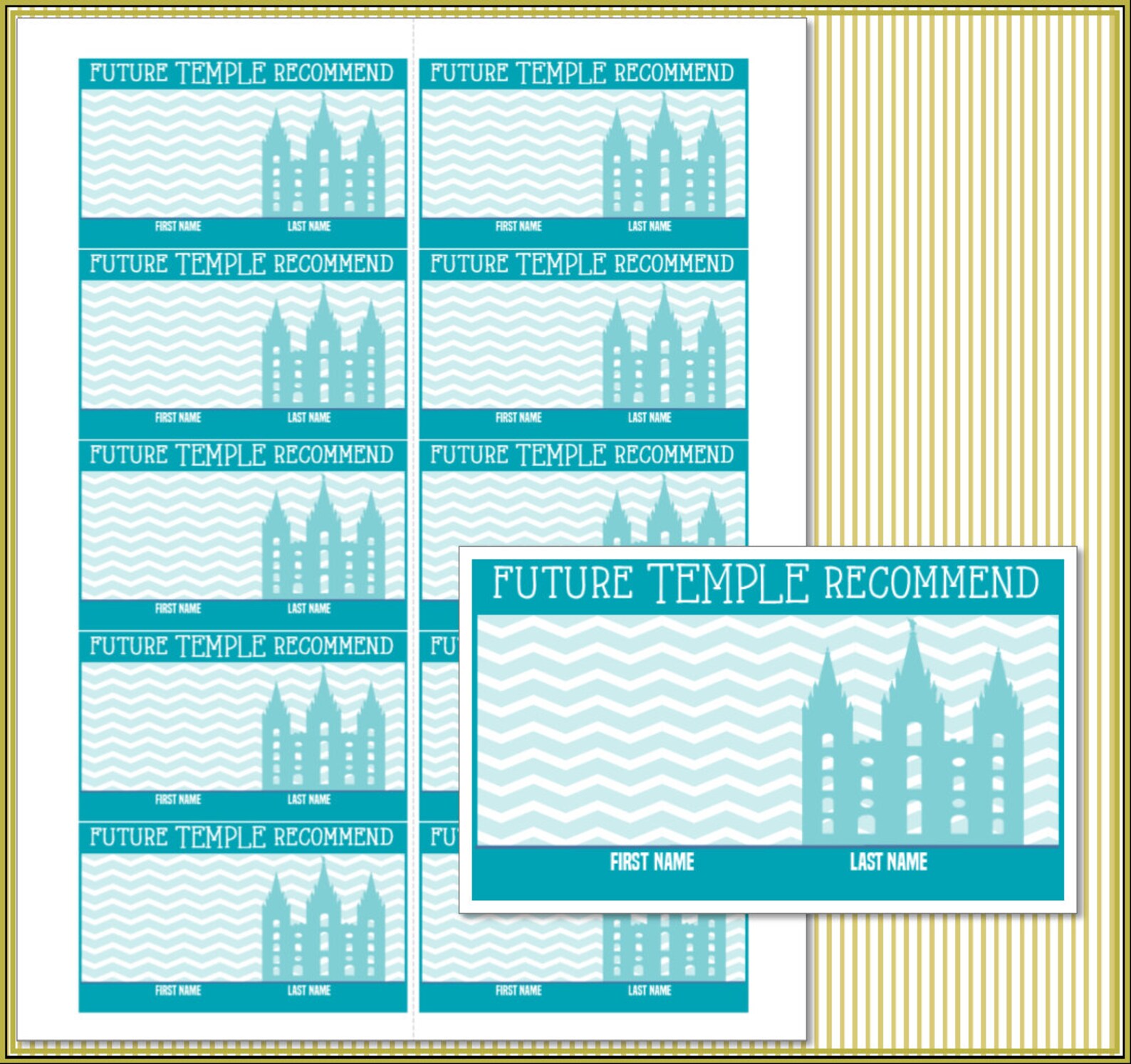 FUTURE Temple Recommend Latter Day Saint Temple Lesson Help - Etsy