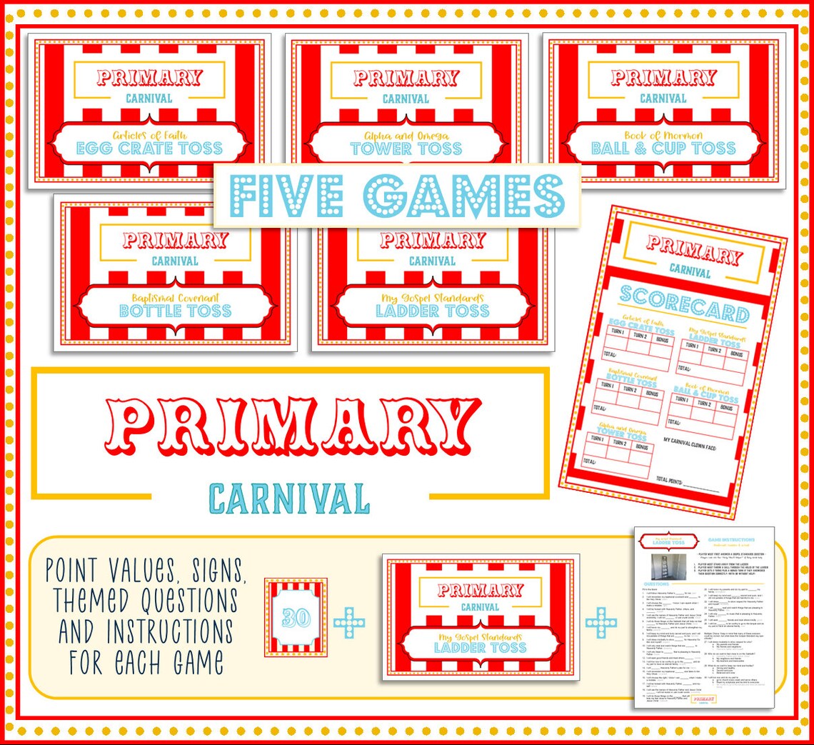 Primary Carnival - Latter Day Saint Primary Activity - Games and Gospel ...
