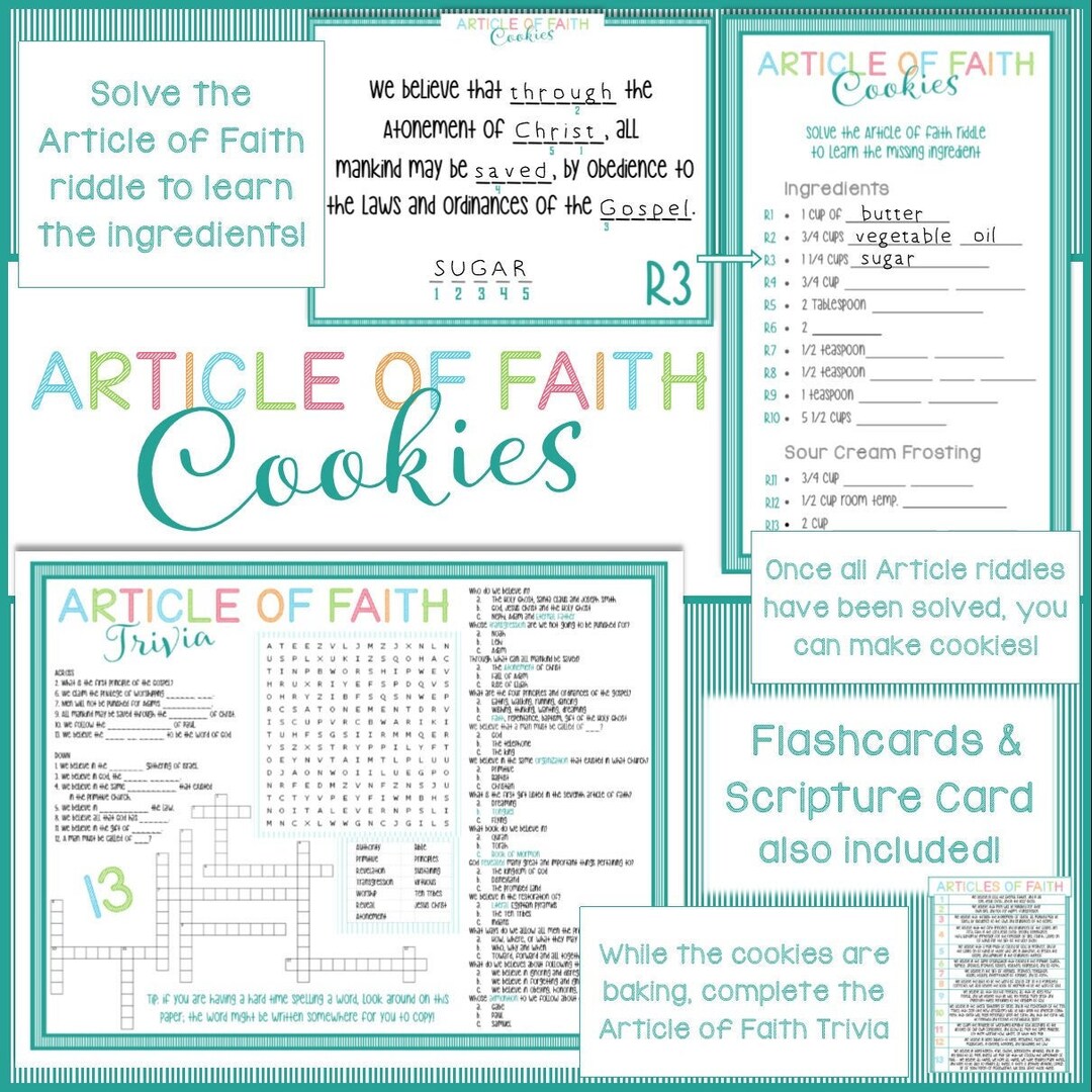 Articles of Faith Cookies - Make Cookies While Learning and Memorizing ...