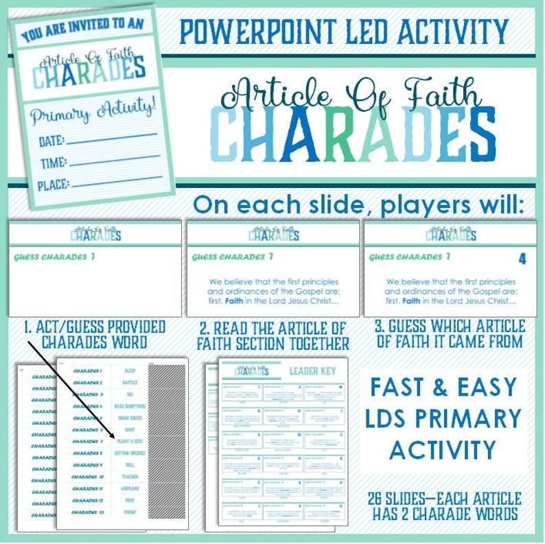 Article of Faith Charades - Primary Activity - Powerpoint Led Activity ...