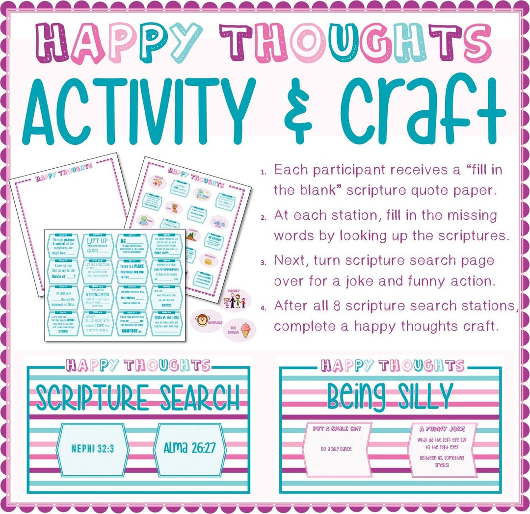 Happy Thoughts Activity & Craft - Faith in God Activity Days, Sunday ...