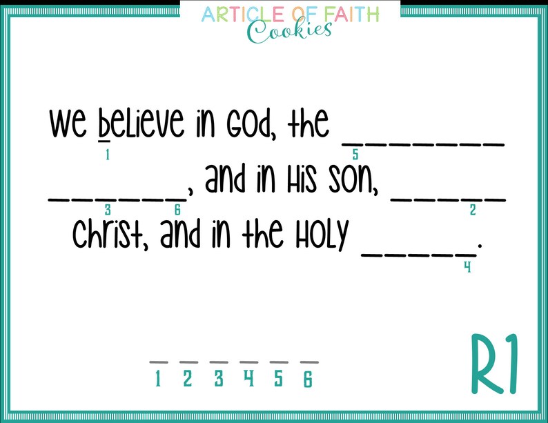 Articles of Faith Cookies Make Cookies While Learning and - Etsy