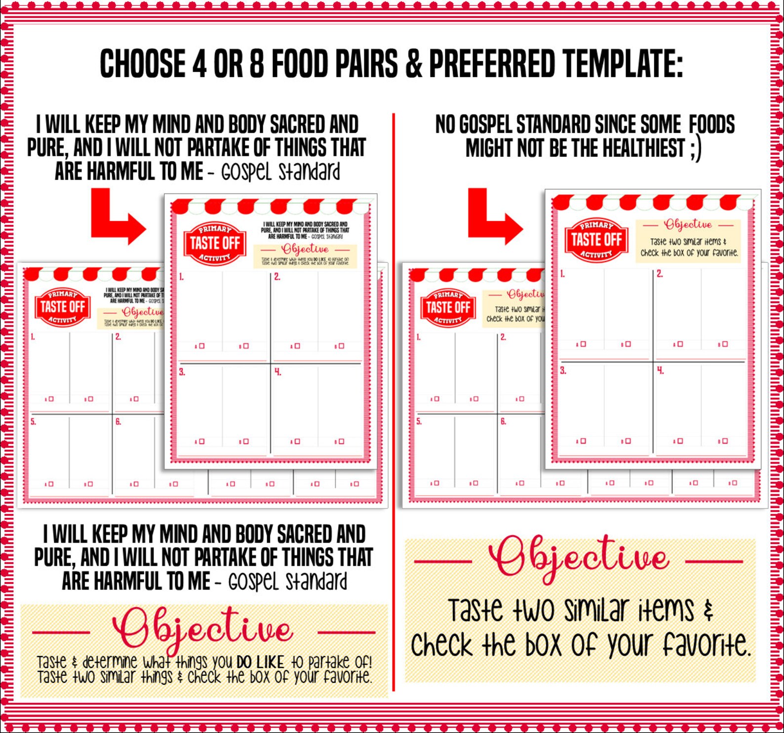 Primary Activity Taste off Fun Food Tasting Activity Days - Etsy