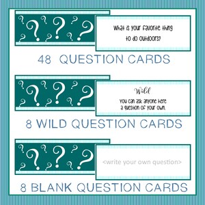 50+ Get to Know You Question Cards - Make These Work With Your Own Game ...