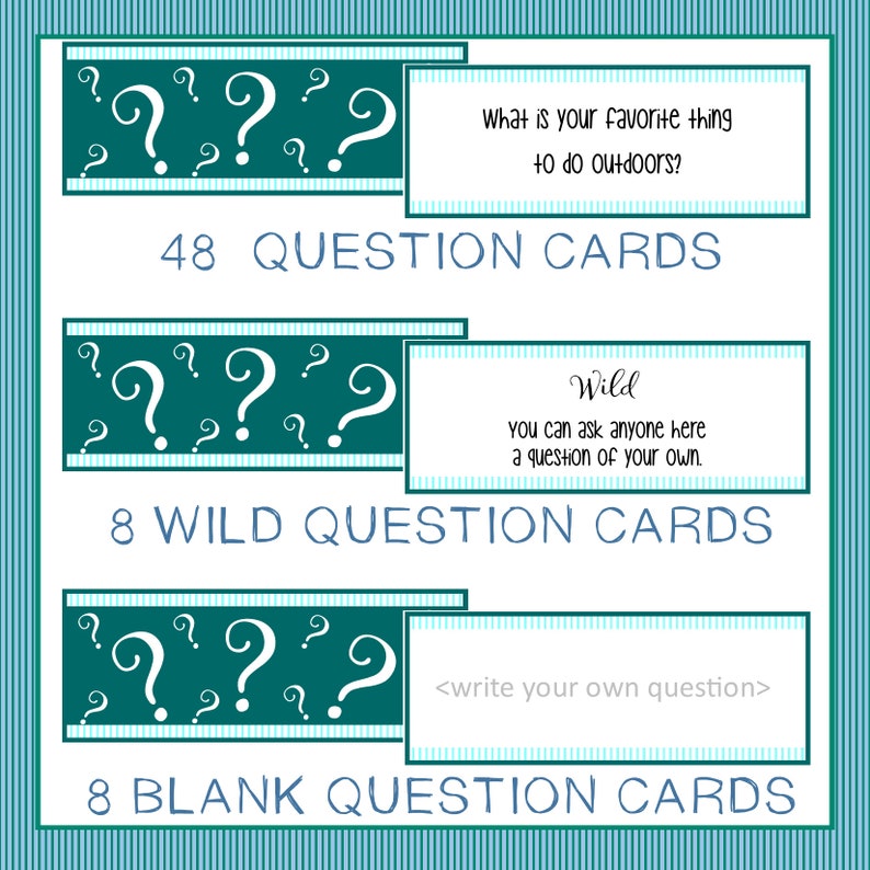 50+ Get to Know You Question Cards - Make These Work With Your Own Game ...