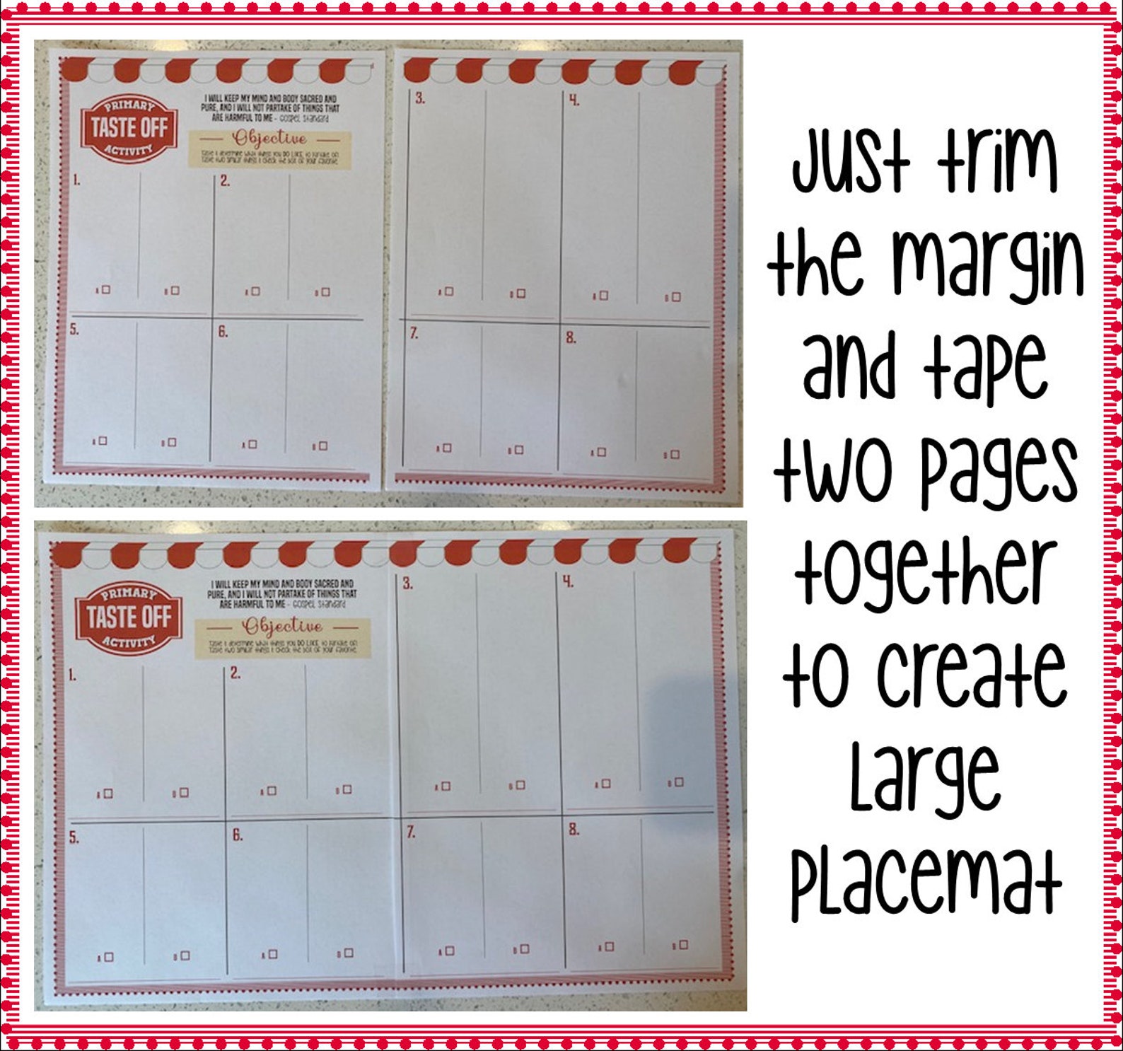 Primary Activity Taste off Fun Food Tasting Activity Days - Etsy