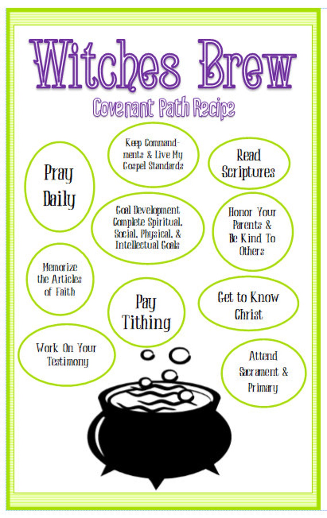 Witches Brew Latter Day Saint Halloween Activity Learn - Etsy