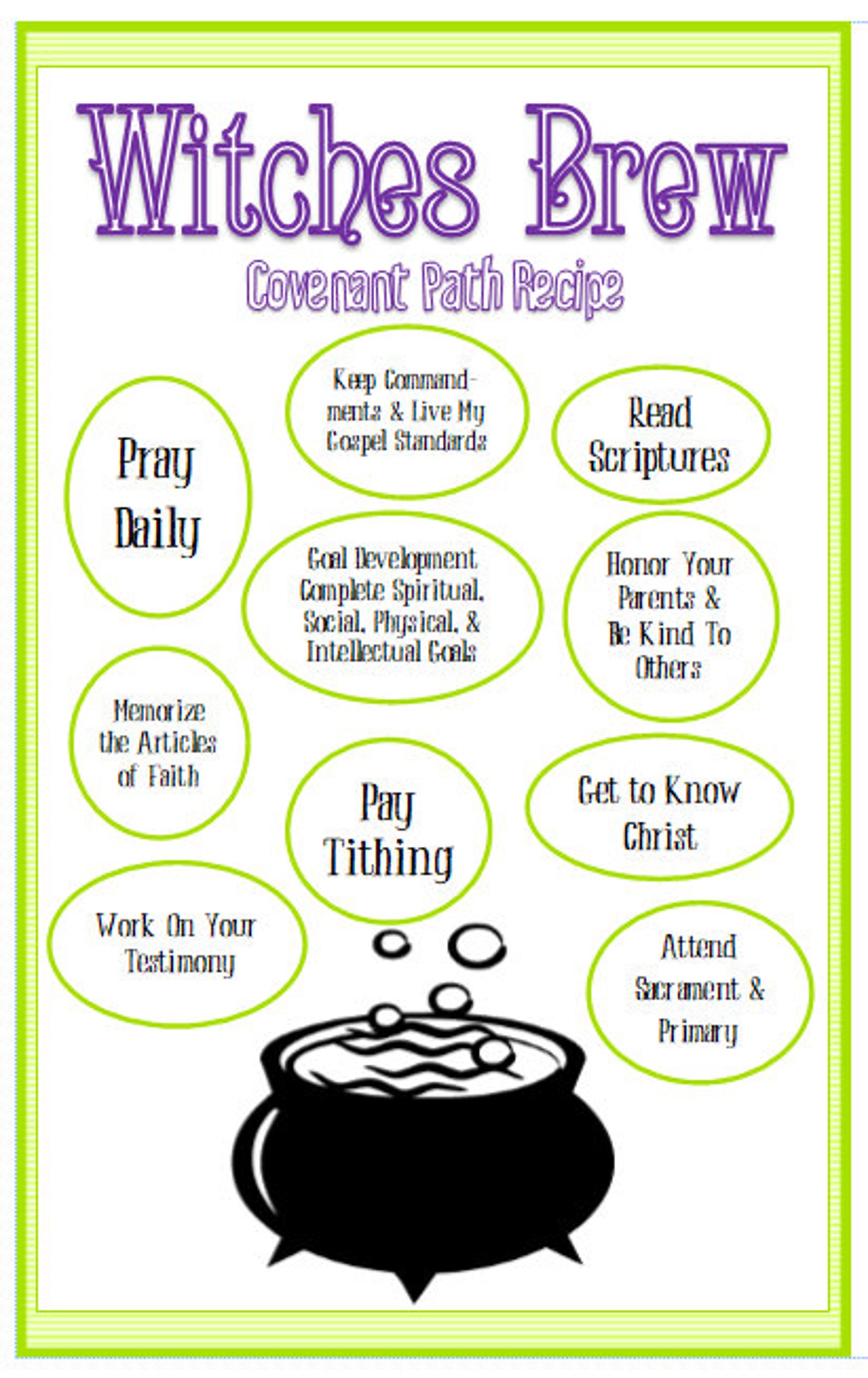 Witches Brew - Latter Day Saint Halloween Activity - Learn Ways to Stay ...