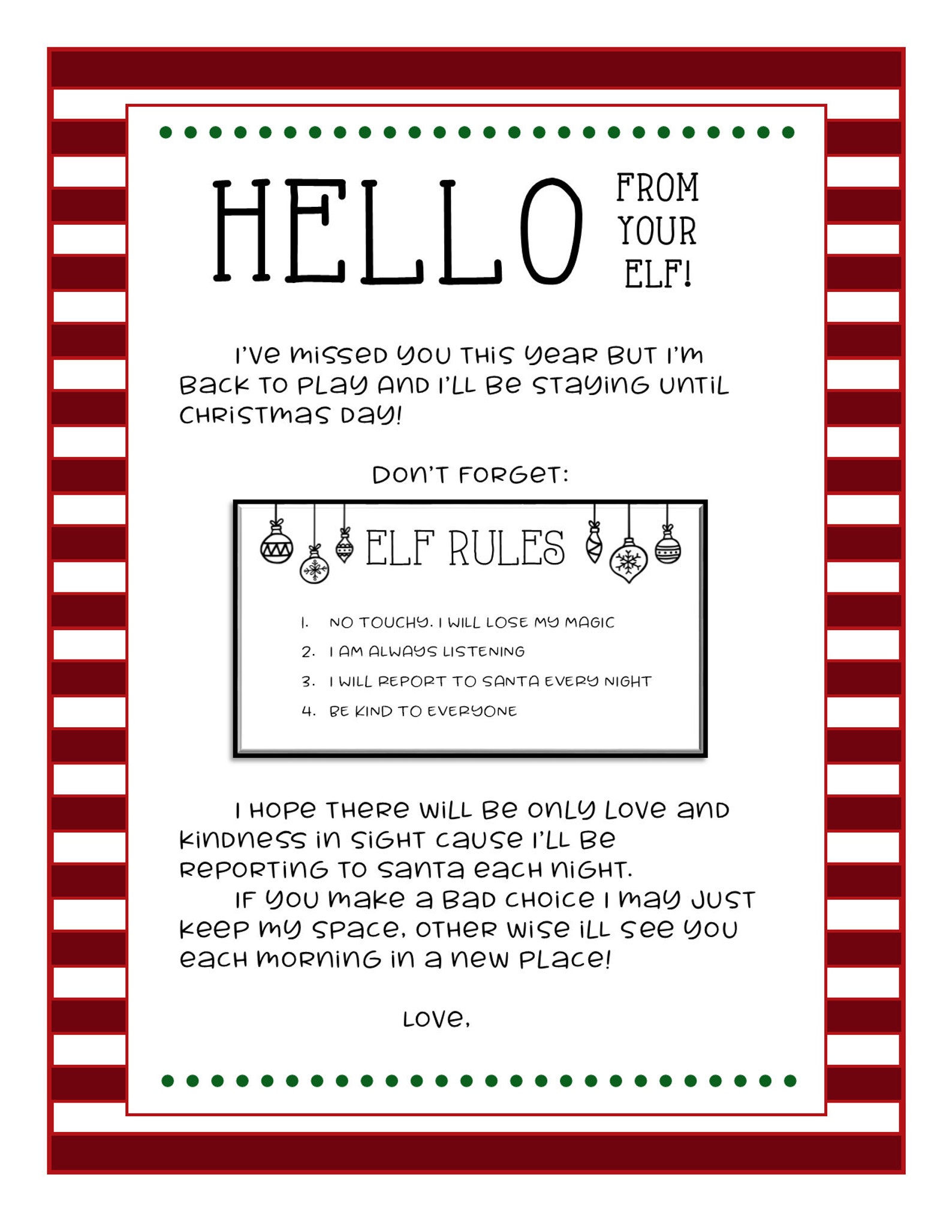 Santa Letters Elf Letters Kindness Coloring Countdown Elf | Etsy