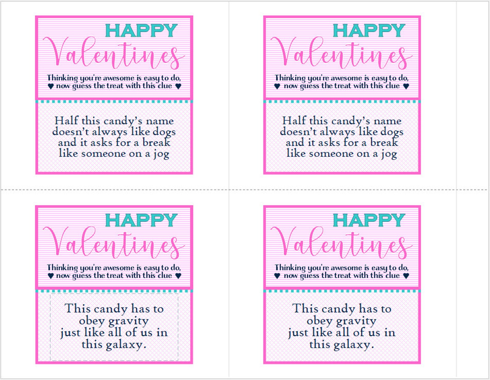 Valentines Printables - Guessing Valentines - Guess the Candy Happy ...