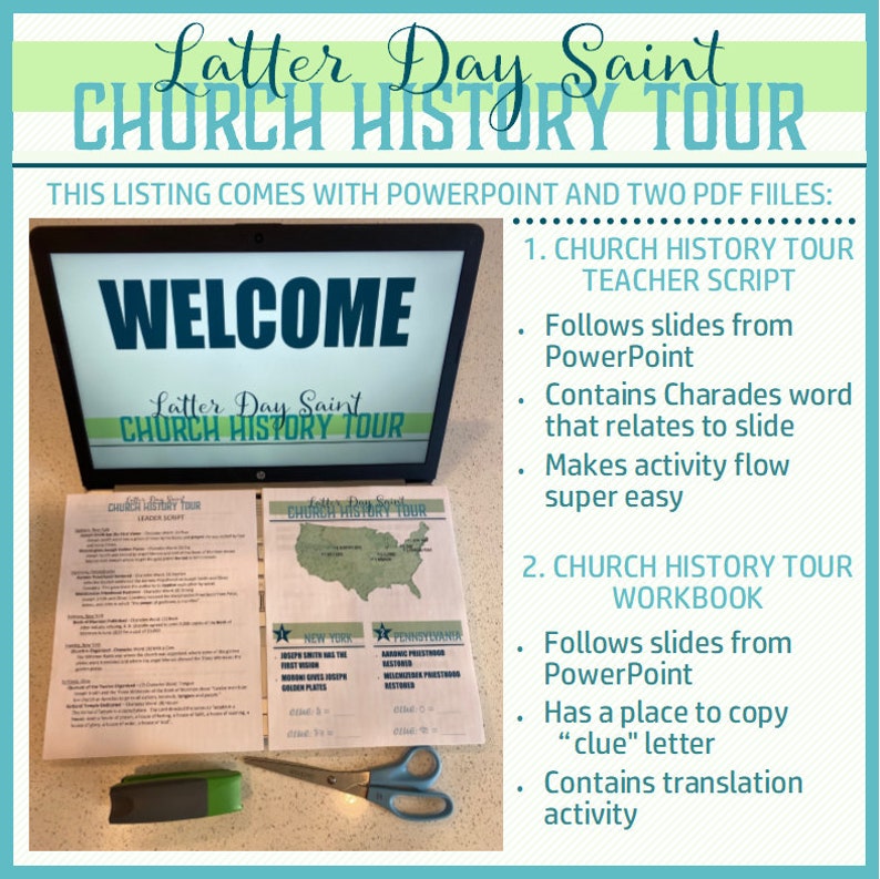 Latter Day Saint Church History Tour: Powerpoint & Workbook (digital ...