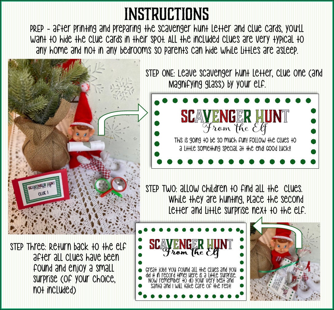 Scavenger Hunt From the Elf SECOND Edition Quick, Easy and Fun Activity ...