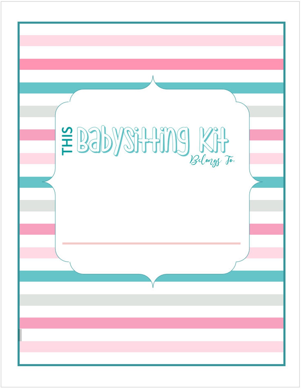 Babysitting Kit - Activity Days Activity - Be a Prepared Babysitter! - Etsy