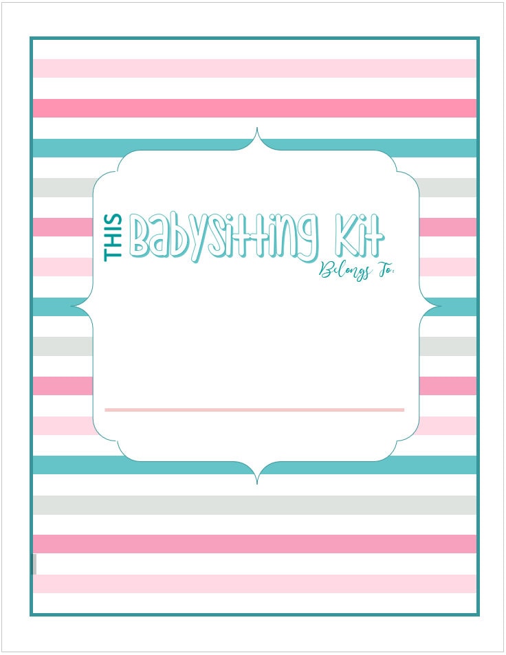 Babysitting Kit - Activity Days Activity - Be a Prepared Babysitter! - Etsy