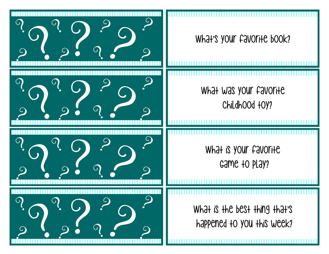 50 Get to Know You Question Cards Make These Work With Your | Etsy