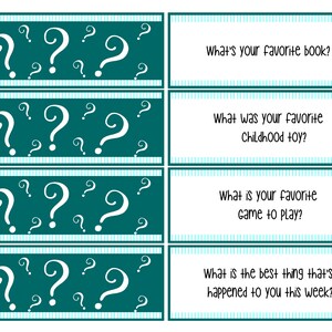 50+ Get to Know You Question Cards - Make These Work With Your Own Game ...