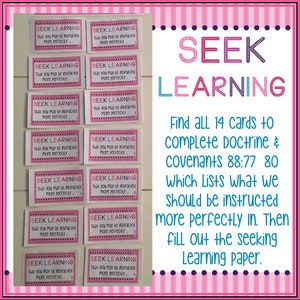 Learning Lesson “seek Learning” - Activity on Doctrine and Covenants ...