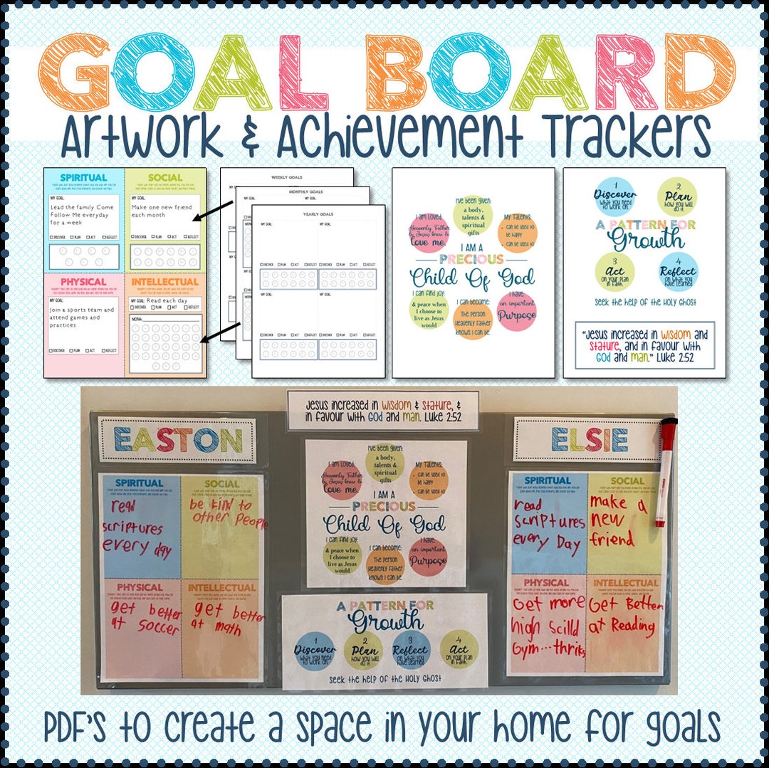 Primary Goal Board Artwork and Achievement Trackers - Latter Day Saint ...