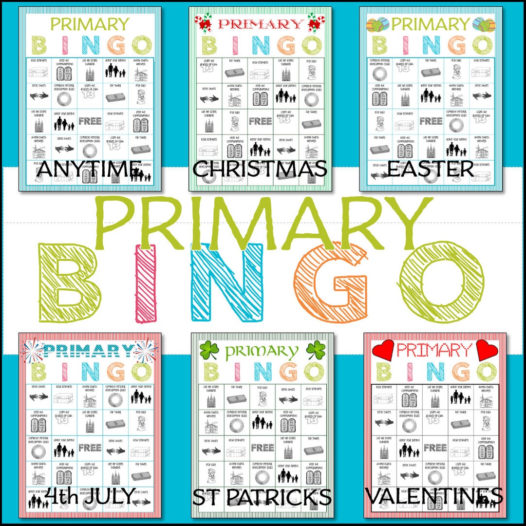 Primary Bingo Game Holiday Themed Primary Activity Family - Etsy