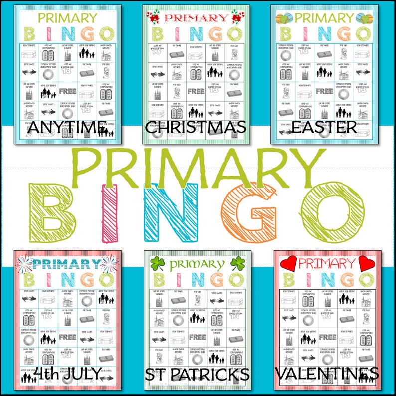 Primary Bingo Game holiday Themed Primary Activity Family - Etsy