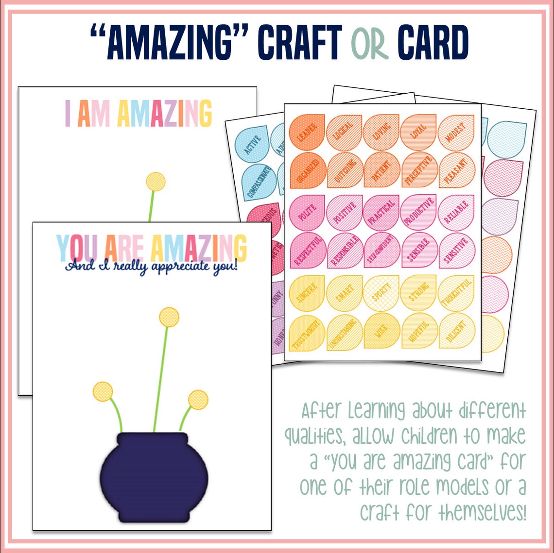 Empowering Qualities Activity: Worksheet, Card & Bookmark (PDF) - Etsy