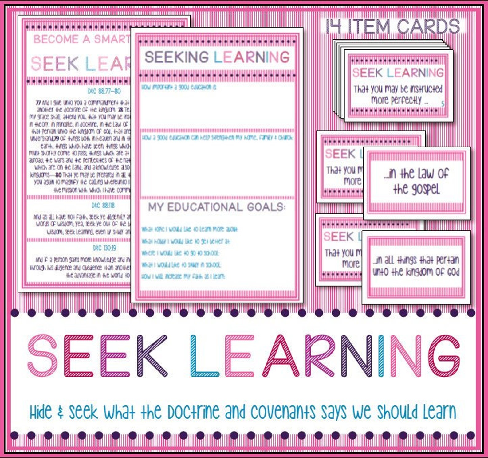 Learning Lesson “seek Learning” - Activity on Doctrine and Covenants ...