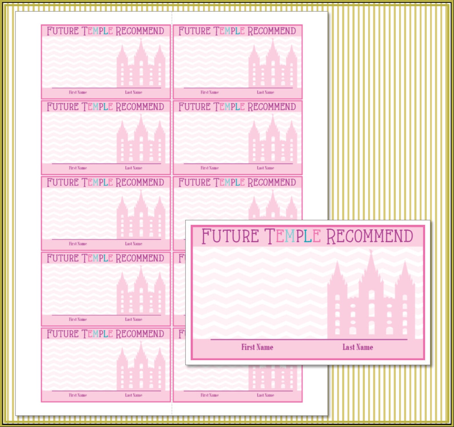 FUTURE Temple Recommend Latter Day Saint Temple Lesson Help - Etsy