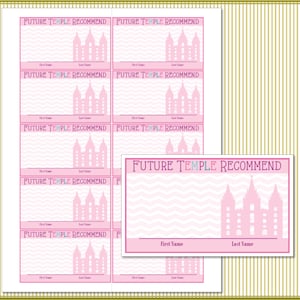 FUTURE Temple Recommend - Latter Day Saint Temple Lesson Help - Etsy