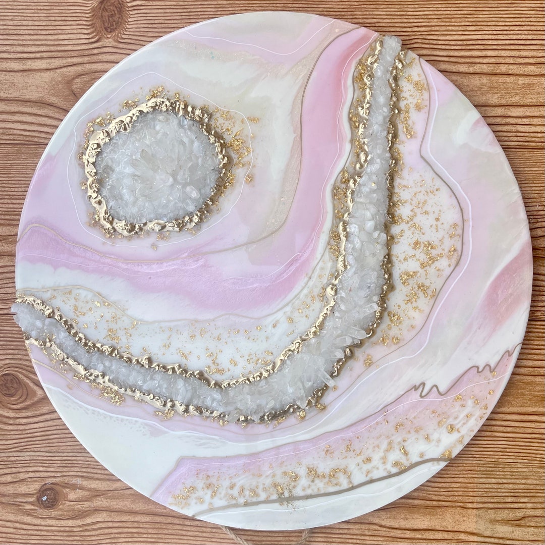 Resin Geode Painting - Crystal - Gold - Rock - Agate - Resin - Textured ...