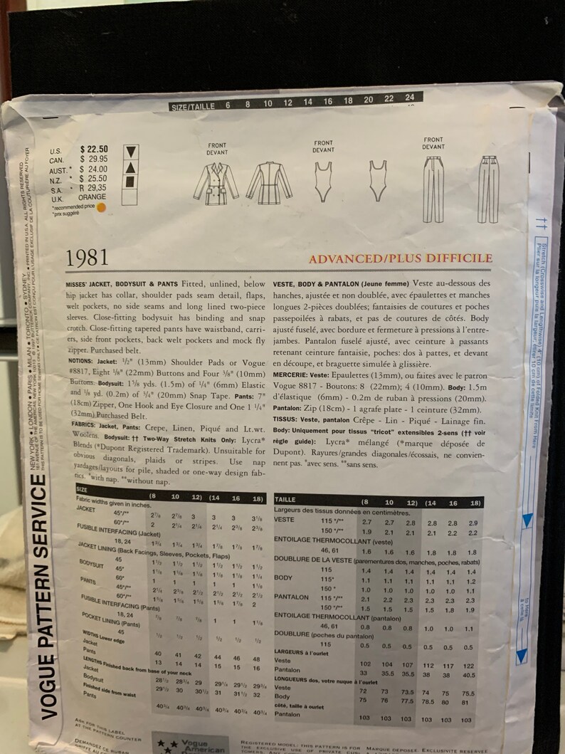Donna Karan Vogue Pattern - 1981 - Size 24-18 RARE! OOP! New! Uncut Factory Folds! - Etsy