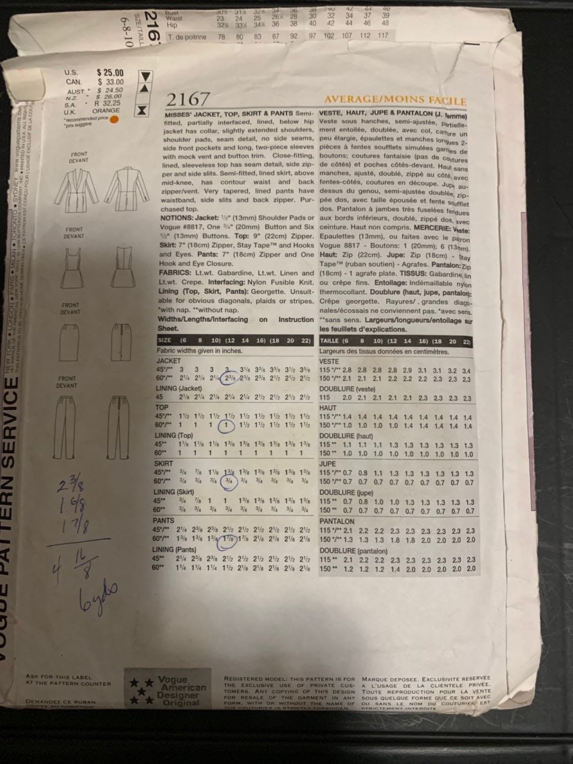 Anne Klein Vogue Pattern 2167 6-8-10. RARE OOP - Etsy New Zealand