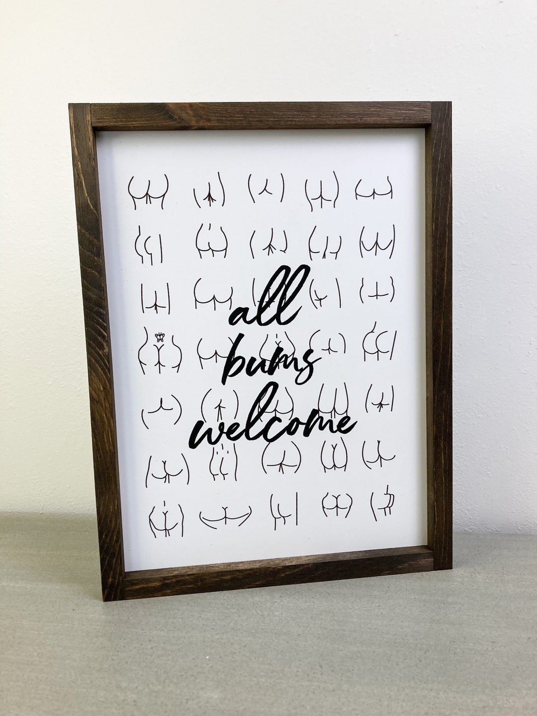 13x17 All Bums Welcome Bum Sign Bathroom Decor Line - Etsy