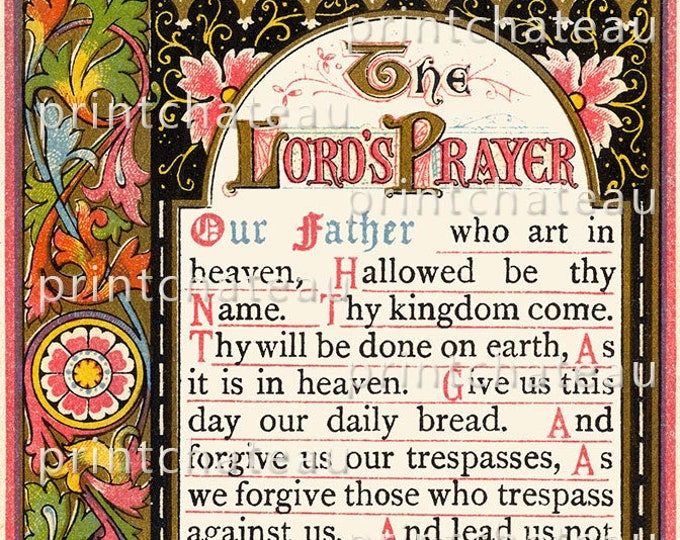 The Lord's Prayer, 1876 24x36 Inch Print Reproduced From a Vintage ...