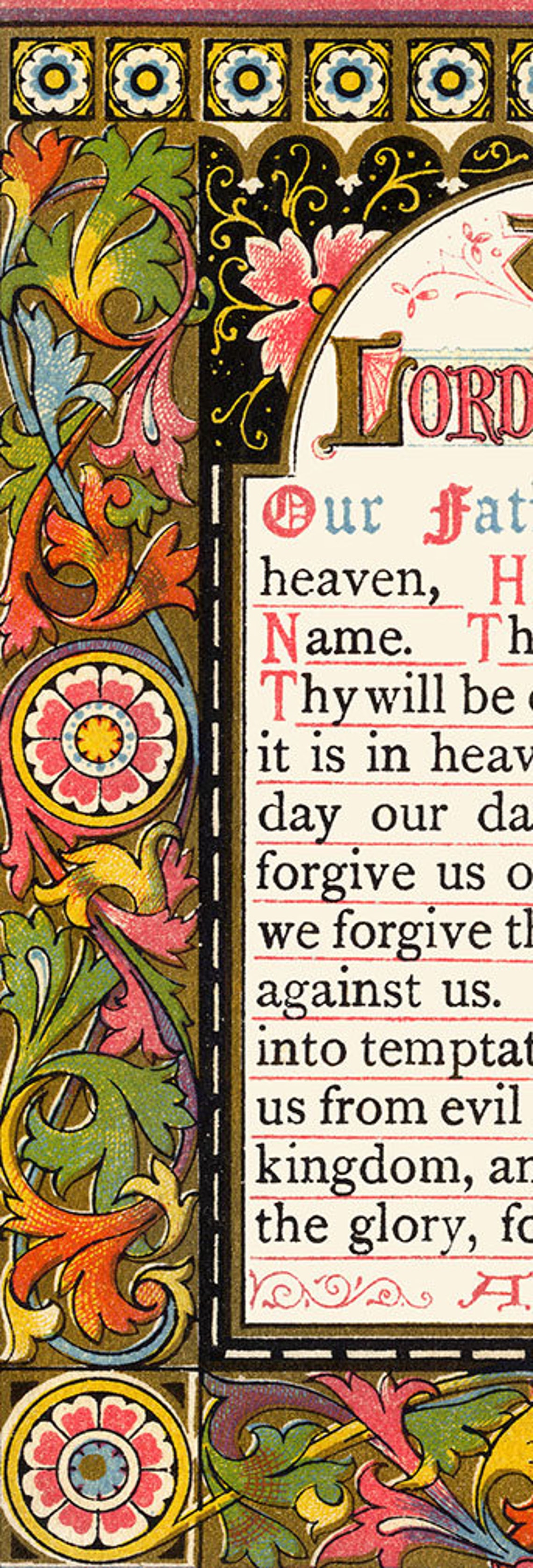 LORD'S PRAYER Victorian Era Style Illumination and Design | Etsy