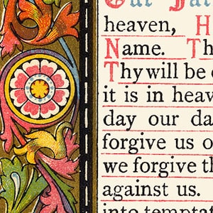 LORD'S PRAYER Victorian Era Style Illumination and Design New GICLEE ...