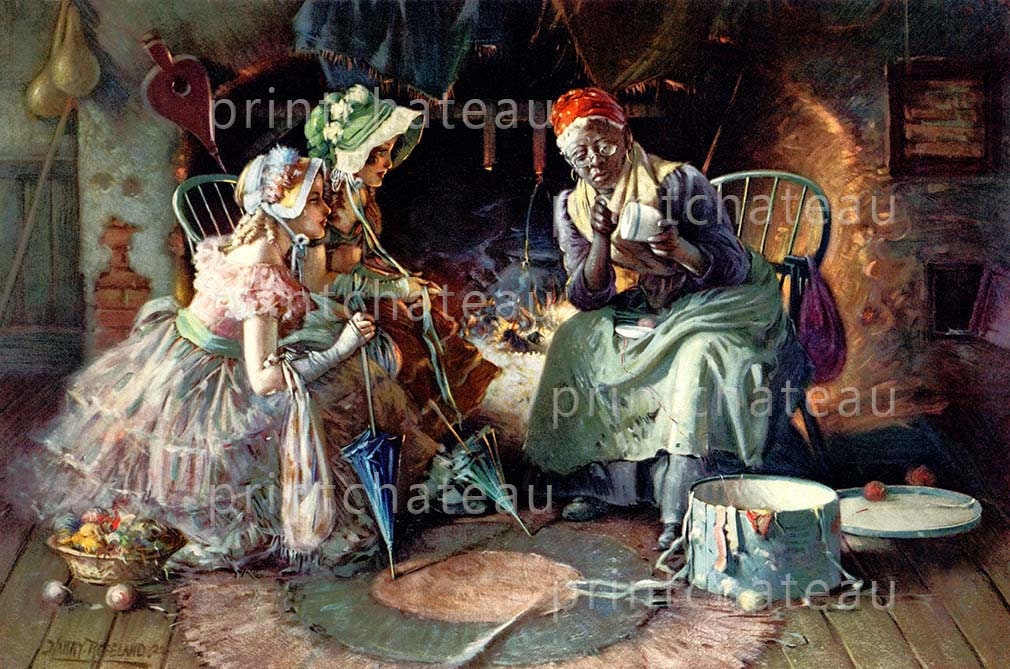 FORTUNE TELLER Reading Tea Leaves NEW Giclee Art Print by Harry ...