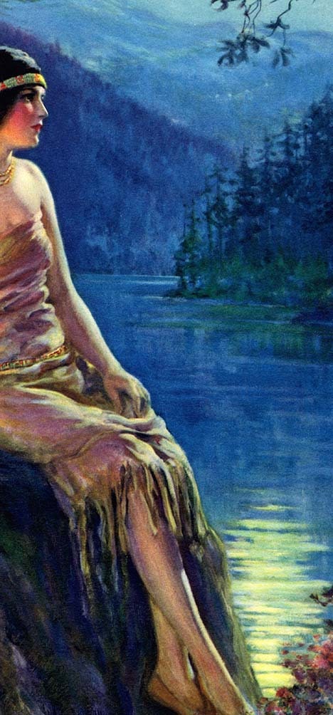 Native American INDIAN WOMAN in Moonlight by NEW Giclee Art Print From ...