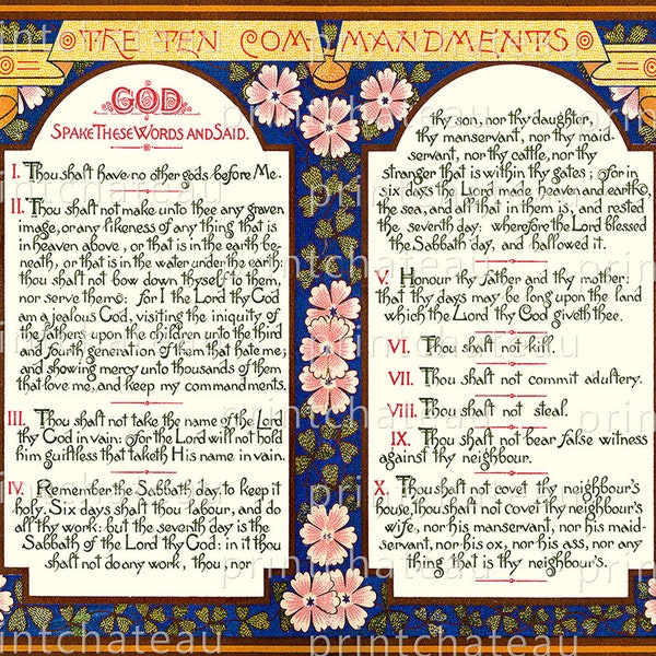Ten Commandments Wall Art - Etsy