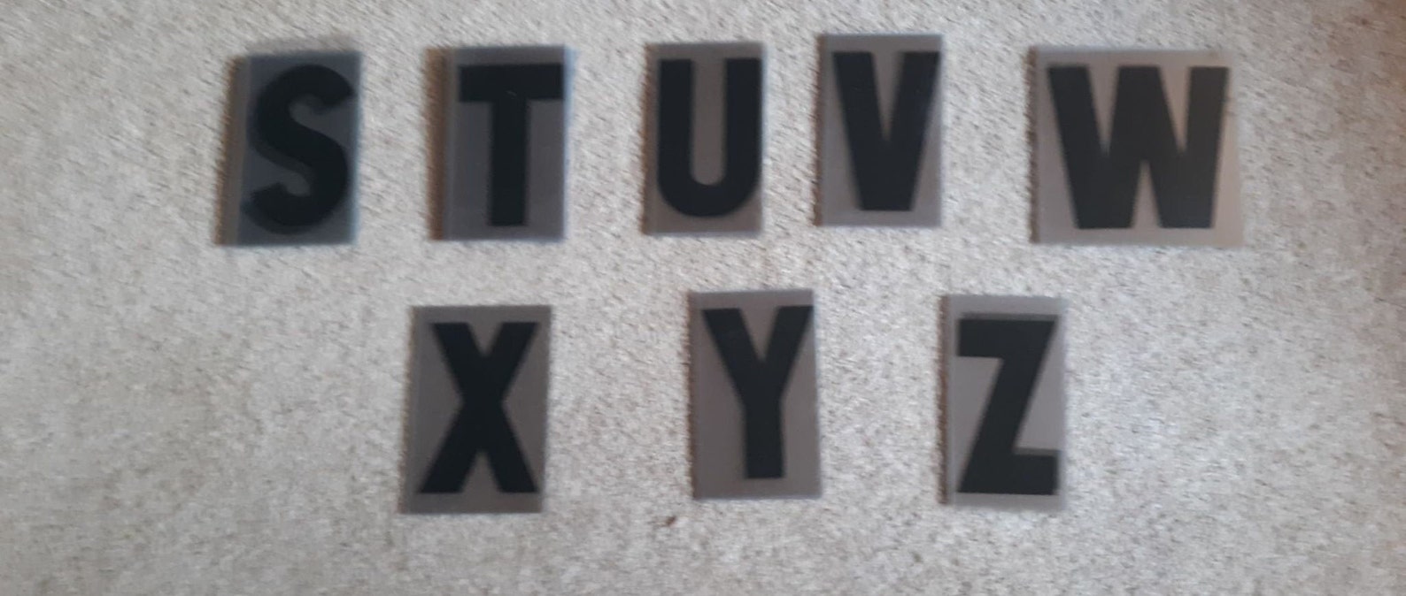Vintage Plastic Sign Letters and Numbers Clear Black A-Z Symbols ...