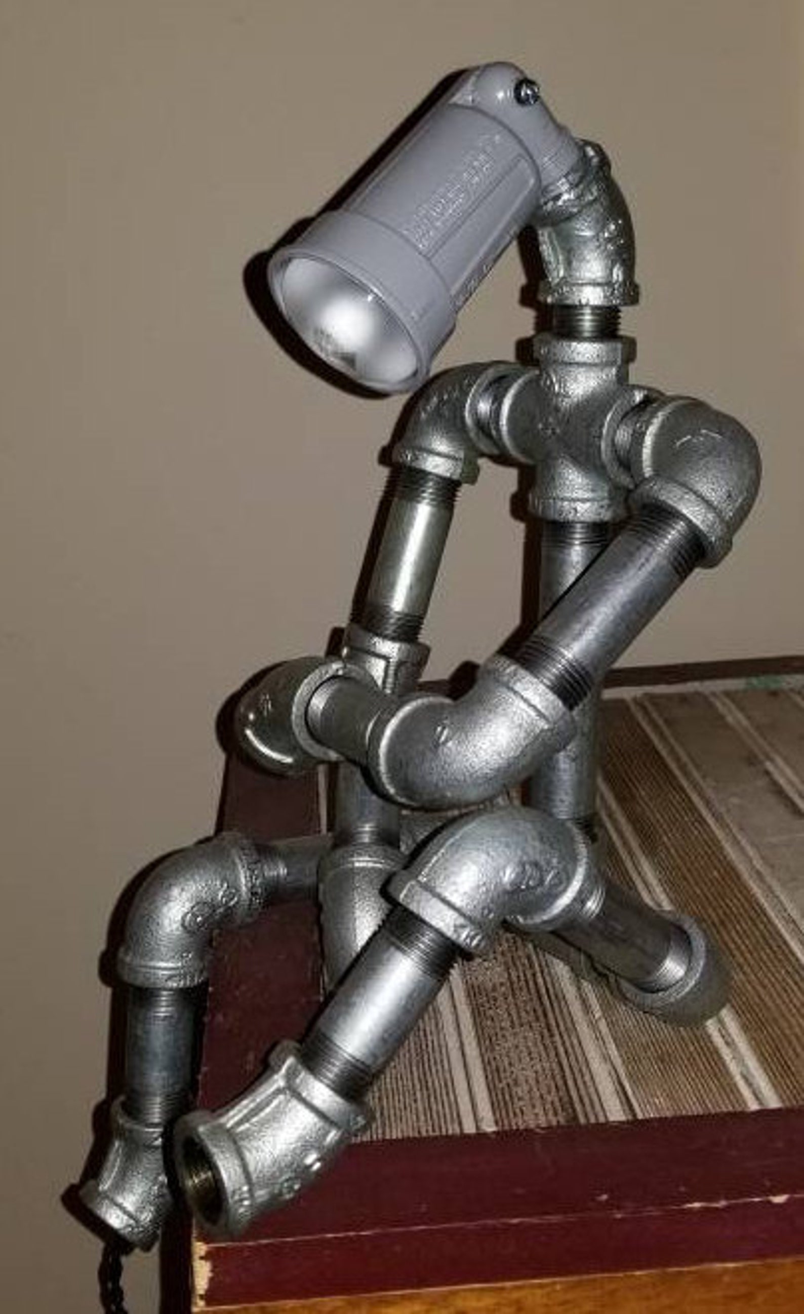 Robot Pipe Light Dorm Desk Lamp Modern Industrial Silver - Etsy