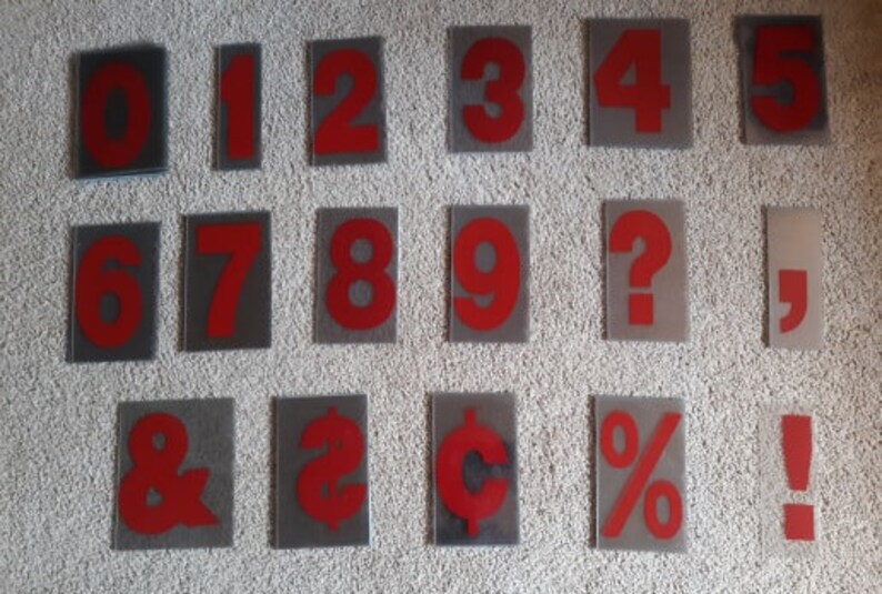 Vintage Plastic Sign Letters and Numbers Clear Black A-Z Symbols ...
