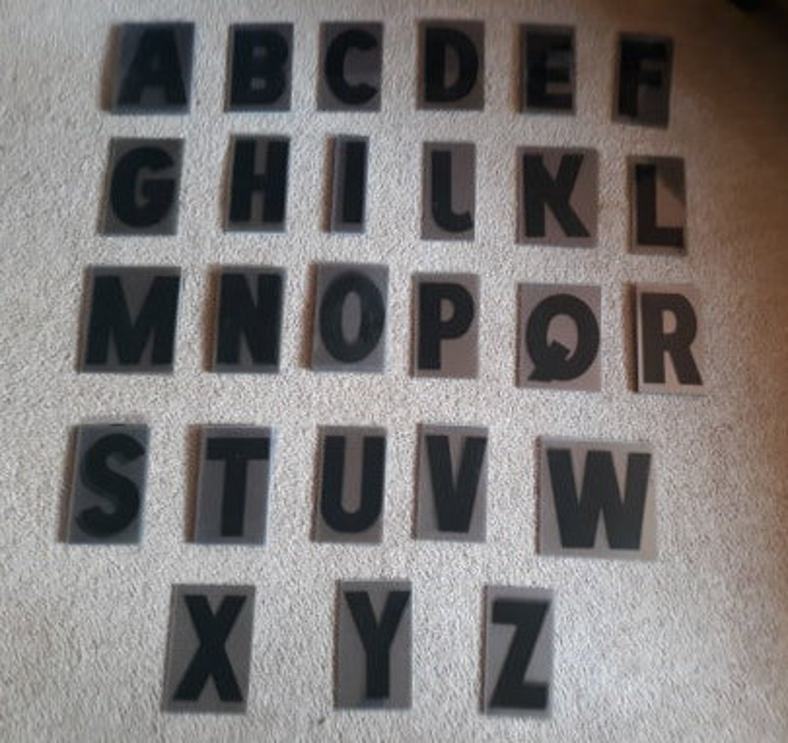 Vintage Plastic Sign Letters and Numbers Clear Black A-Z Symbols ...