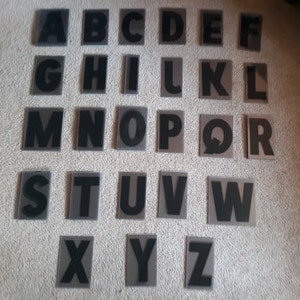 Vintage Plastic Sign Letters and Numbers Clear Black A-Z Symbols ...