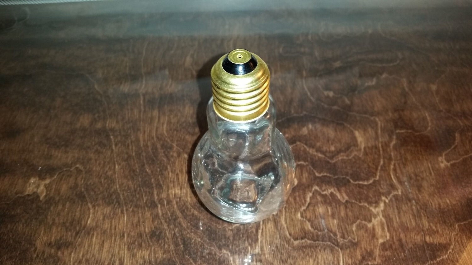 Light Bulb Glass Novelty Jar With Gold Lid 4 1/4" 3.5 Ounces 110 Ml ...