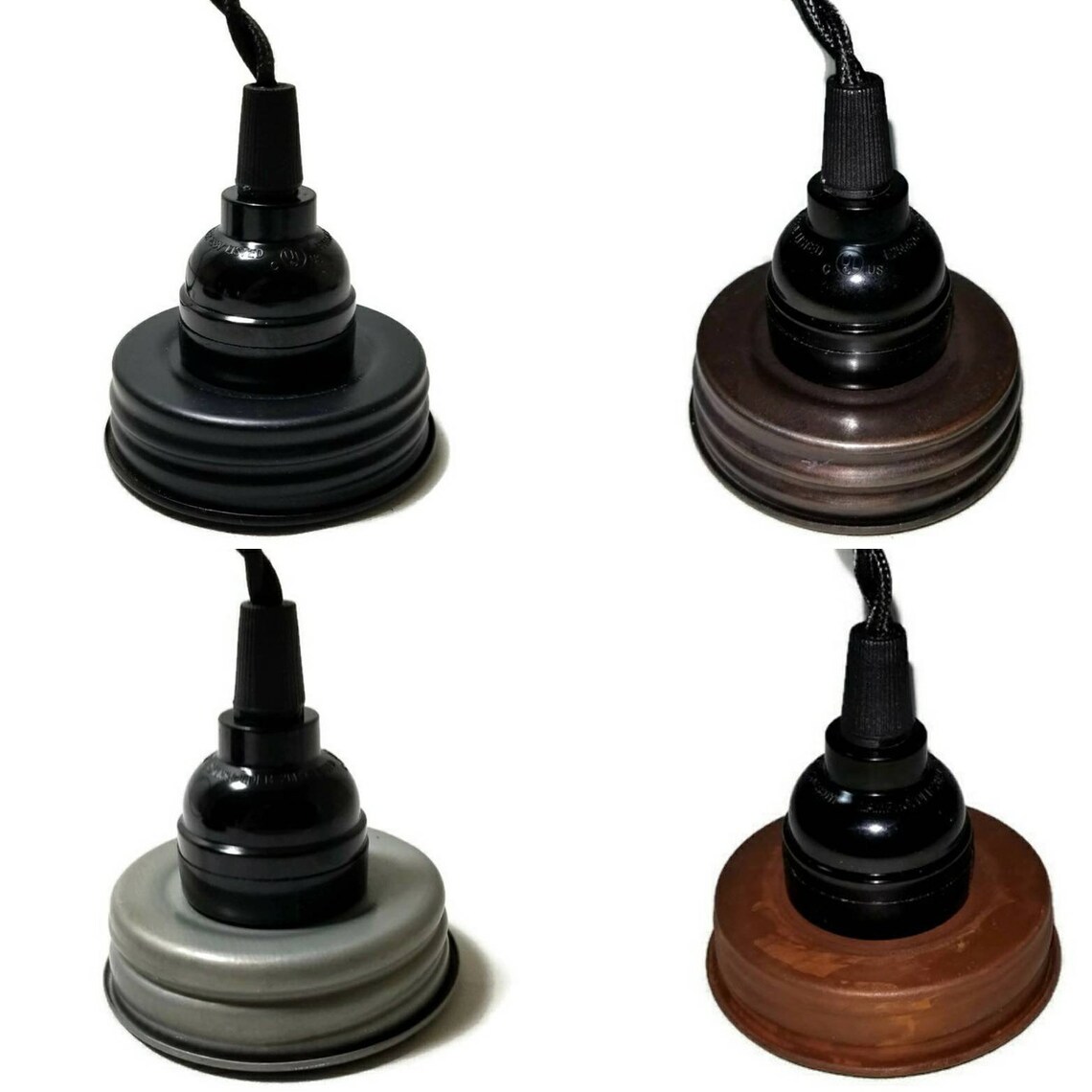 Ball Jar Pendant Light With Steel Canopy Any Color Lid Ceiling | Etsy