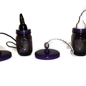 Ball Jar Pendant Light With Steel Canopy Any Color Lid Ceiling Canopy ...