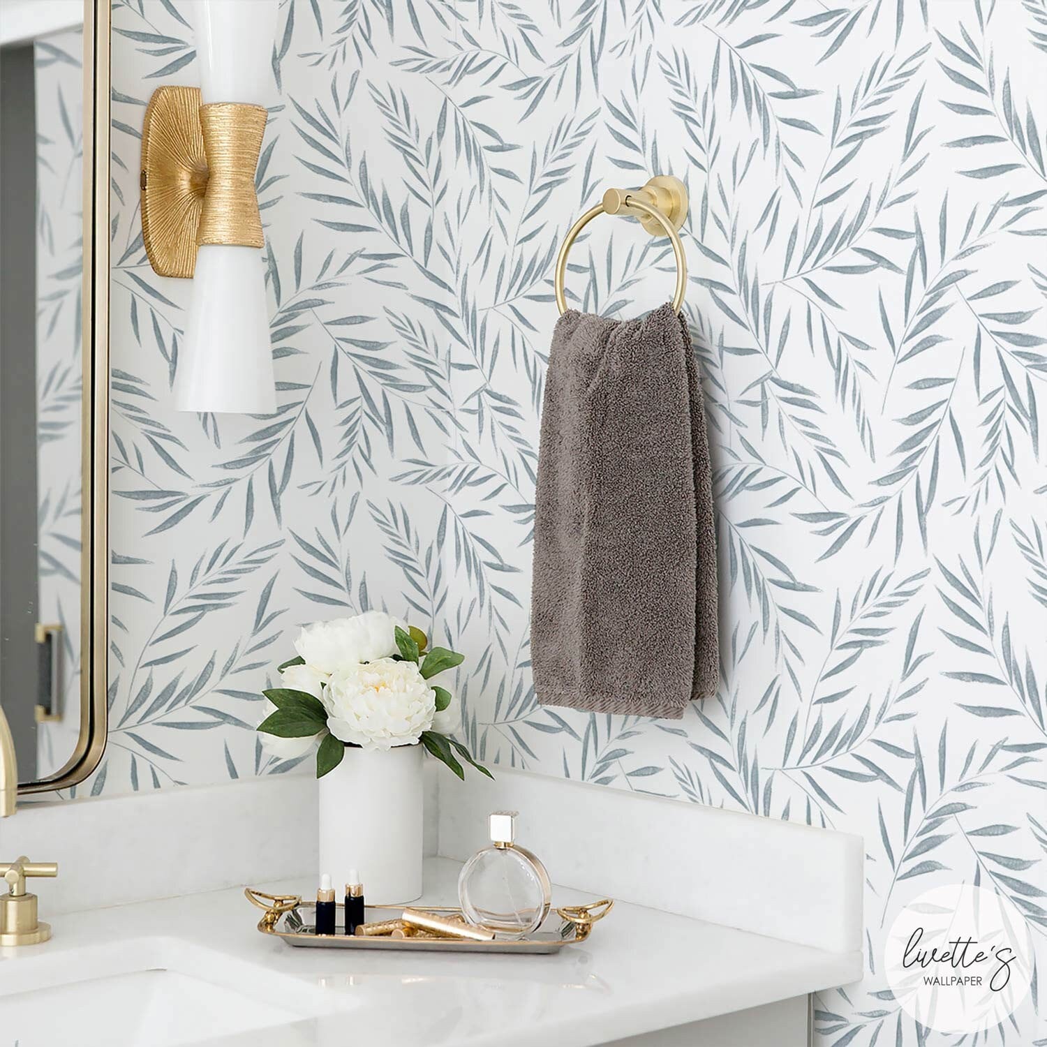 Windy Botanical Foliage Wallpaper, Botanical Peel and Stick or ...